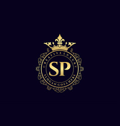 Os initial letter gold calligraphic feminine Vector Image