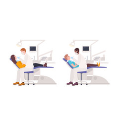 Bundle friendly doctors wearing white coats and Vector Image