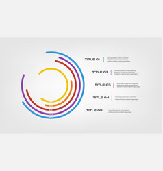 Circular chart color infographics step by step Vector Image