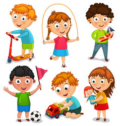 Children playing in park Royalty Free Vector Image