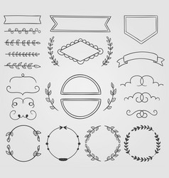 Banner frame ribbon tag pattern label design Vector Image