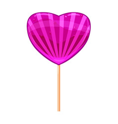 Heart shaped lollipop dessert icon on stick sweet Vector Image