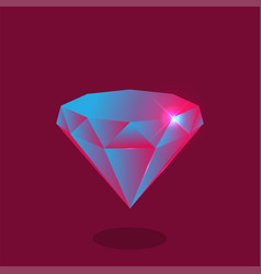 Diamond side view isolated Royalty Free Vector Image