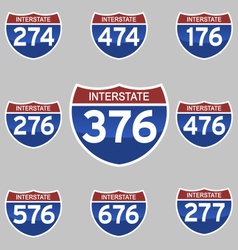 Interstate signs Royalty Free Vector Image - VectorStock