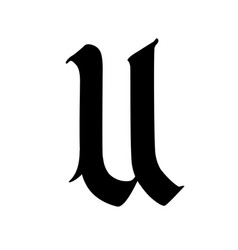 Letter u in gothic style alphabet the symbol Vector Image