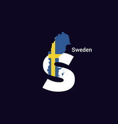 Sweden map flag Royalty Free Vector Image - VectorStock