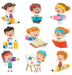 Children activities set Royalty Free Vector Image
