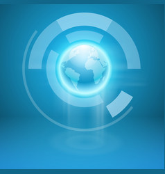 Shiny earth globe between Royalty Free Vector Image