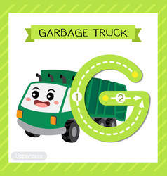 Letter g vocabulary rubbish truck Royalty Free Vector Image