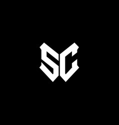 Sc logo monogram emblem style with crown shape Vector Image