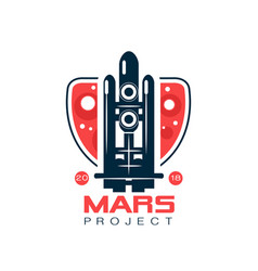 Original astronomical logo with mars space Vector Image