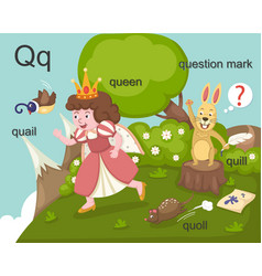 Alphabet isolated letter r-rabbit-rain Royalty Free Vector