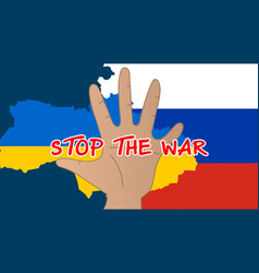 Crossed out flag of russia in the sign stop Vector Image