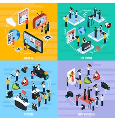 Telecommunication isometric composition Royalty Free Vector