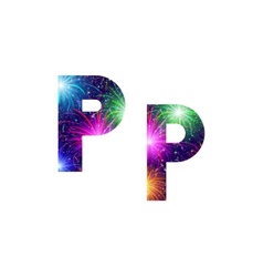 Set letters firework p Royalty Free Vector Image