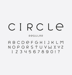 Circle thin font alphabet Royalty Free Vector Image