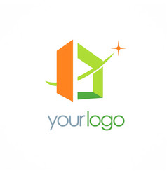 Square building 3d logo Royalty Free Vector Image