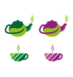 Isolated tea pot set Royalty Free Vector Image