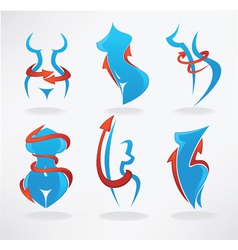 Loose weight be fit collection symbols Royalty Free Vector