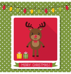 Christmas card with a cute deer Royalty Free Vector Image