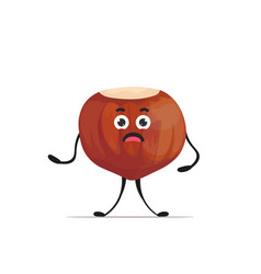 Cute hazelnut character cartoon mascot nut healthy