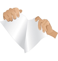 Hand holding paper Royalty Free Vector Image - VectorStock