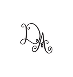 Handwritten monogram ja icon Royalty Free Vector Image