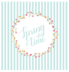 Spring time concept of card with blooming flowers Vector Image