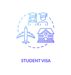 Student visa concept icon Royalty Free Vector Image
