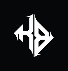 Kb logo monogram letter with shield shape design Vector Image