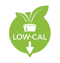 Low cal icon - scales with leaves and arrow down Vector Image