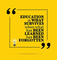 Inspirational motivational quote learning is the Vector Image