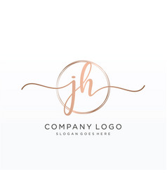 Jh initial handwriting logo design Royalty Free Vector Image