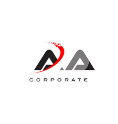 Aa modern letter logo design with swoosh Vector Image