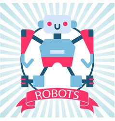 Cartoon robot isolated on a white background Vector Image