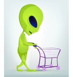 Cartoon book reading alien Royalty Free Vector Image