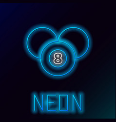Glowing neon line billiard pool snooker 8 ball Vector Image