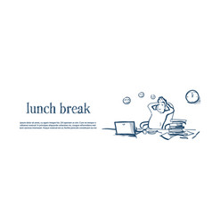 Businessman working Royalty Free Vector Image - VectorStock