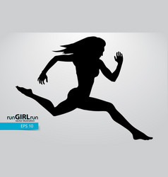 Running man and woman black silhouettes Royalty Free Vector