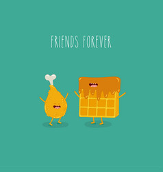 Cartoon fast food friends forever Royalty Free Vector Image