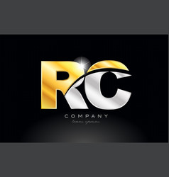 Gold alphabet letter jc j c logo combination icon Vector Image