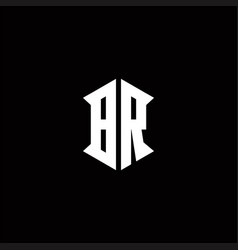 Br logo with triangle shape and circle rounded Vector Image