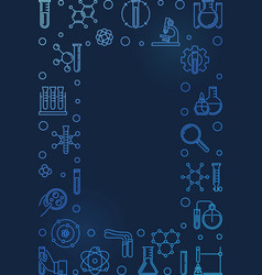 Chemical concept vertical blue linear frame Vector Image