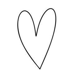 Hand drawn love heart logo line Royalty Free Vector Image