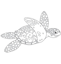 Hawksbill sea turtle collection Royalty Free Vector Image