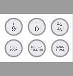 Typewriter key layout Royalty Free Vector Image