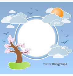 Spring round background Royalty Free Vector Image