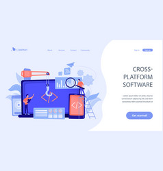 Cross-platform development concept landing page Vector Image
