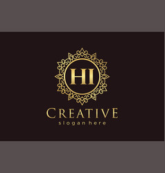 Os initial letter gold calligraphic feminine Vector Image