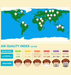 Air pollution poster with different molecules Vector Image